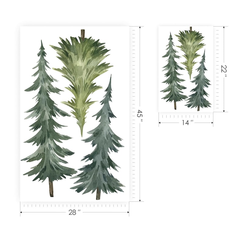 Pine Wall Decals Trees Stickers El82 - Etsy Canada