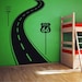 Curved Road Wall Decal With Road Signs Sticker Ik3439 - Etsy