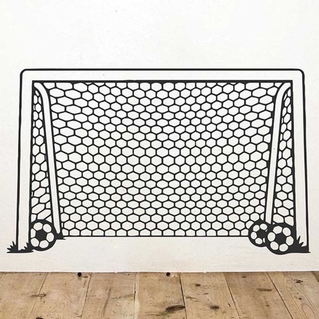 Soccer Goal Wall Decal – Football Vinyl Sticker With Net and Balls ...