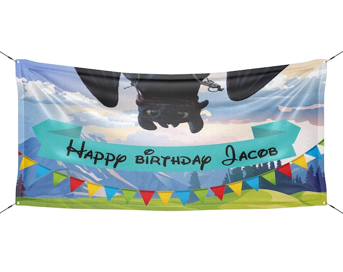 Toothless Birthday Banner: How to Train Your Dragon Party Backdrop - Etsy