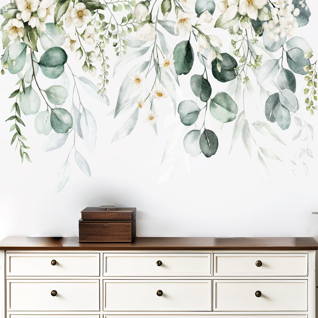 Eucalyptus Wall Decal Greenery Stickers Vines Decor Peel and Stick Gift ...