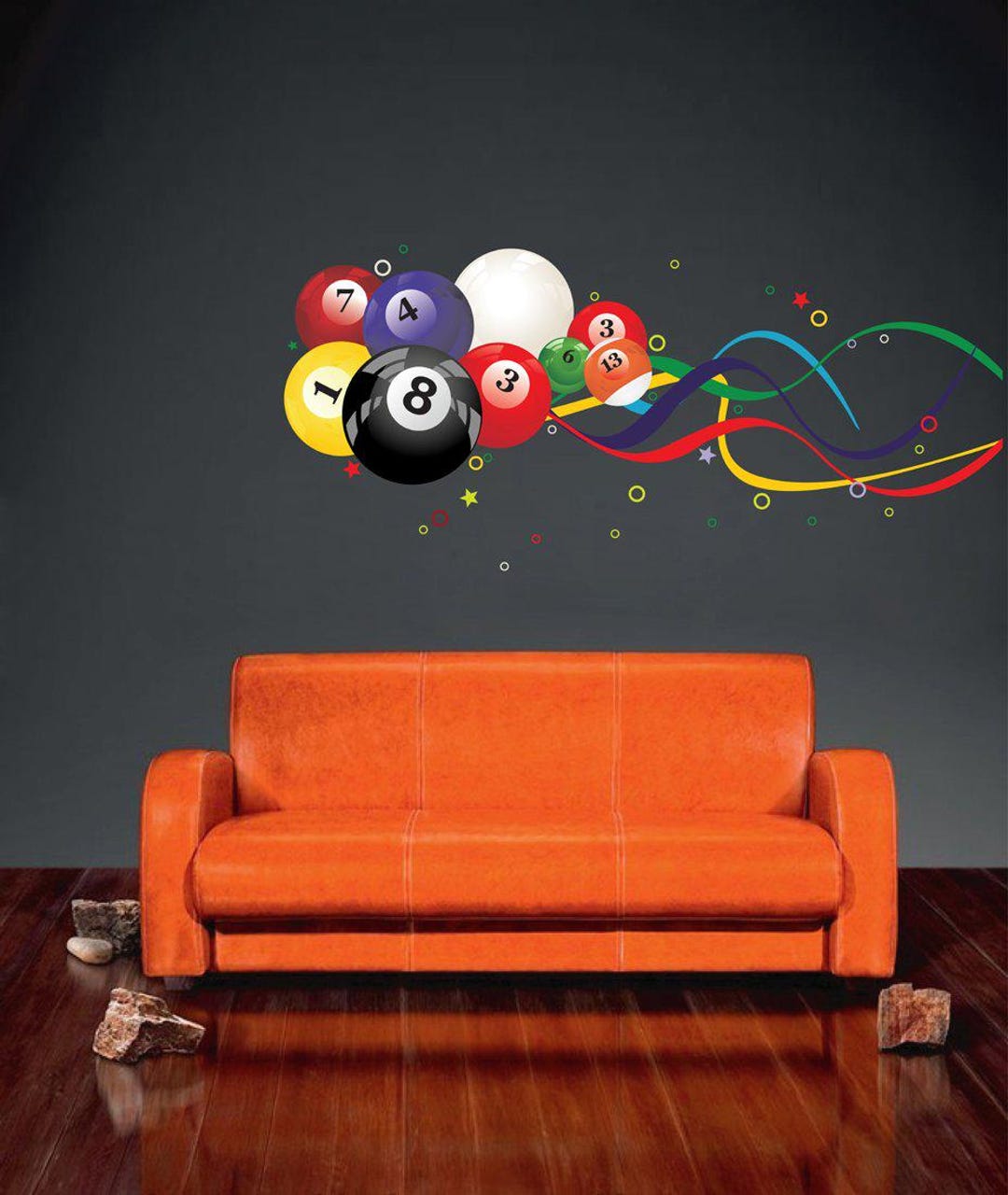 Billiard Balls Wall Decal Pool Room Decoration Cik662 - Etsy