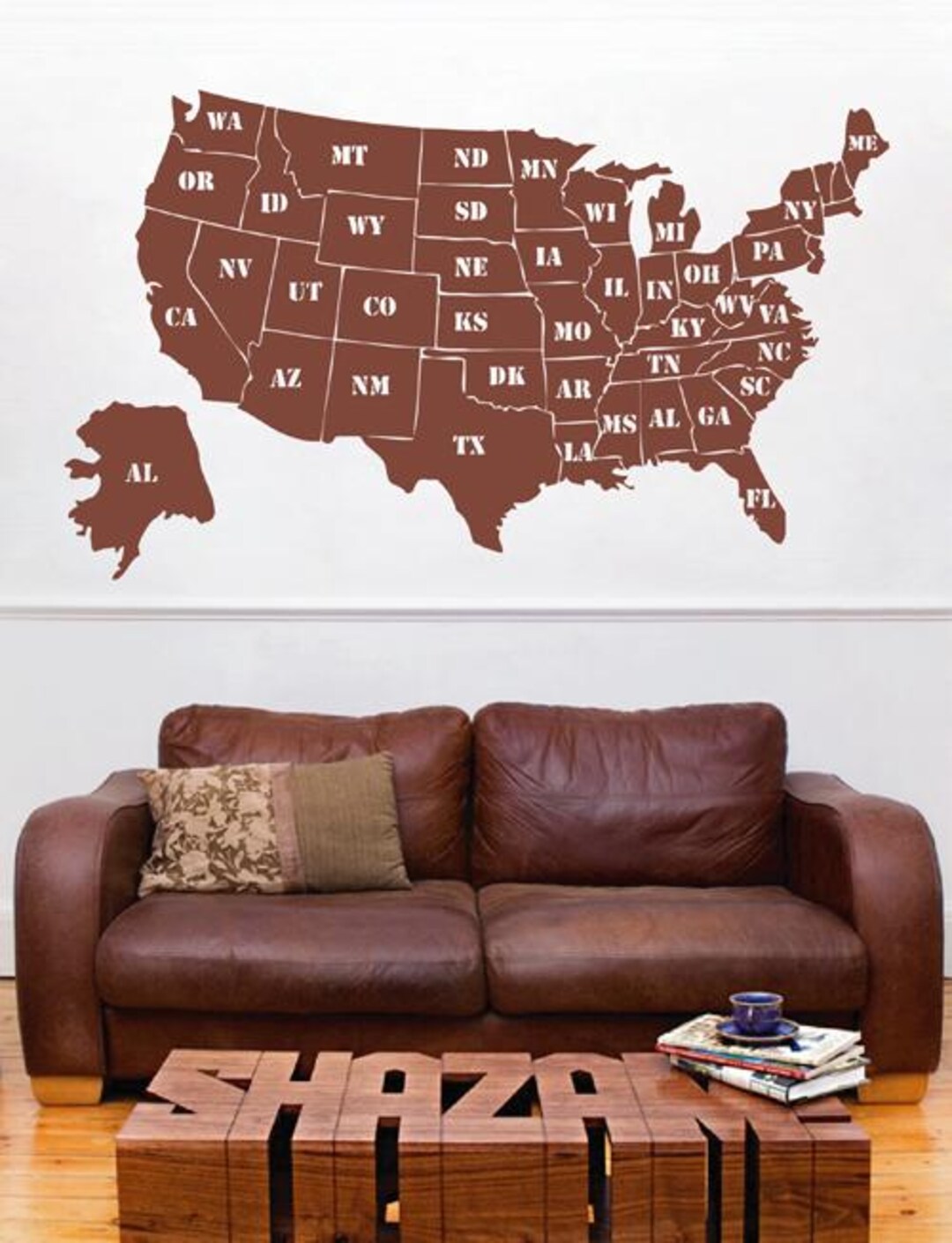 USA States Map Wall Decal School Educational Sticker Ik2251 - Etsy