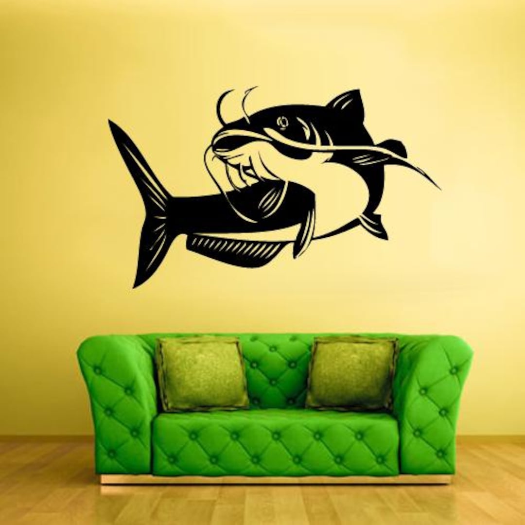 Fishing Wall Decal Catfish Sticker Z2261 - Etsy