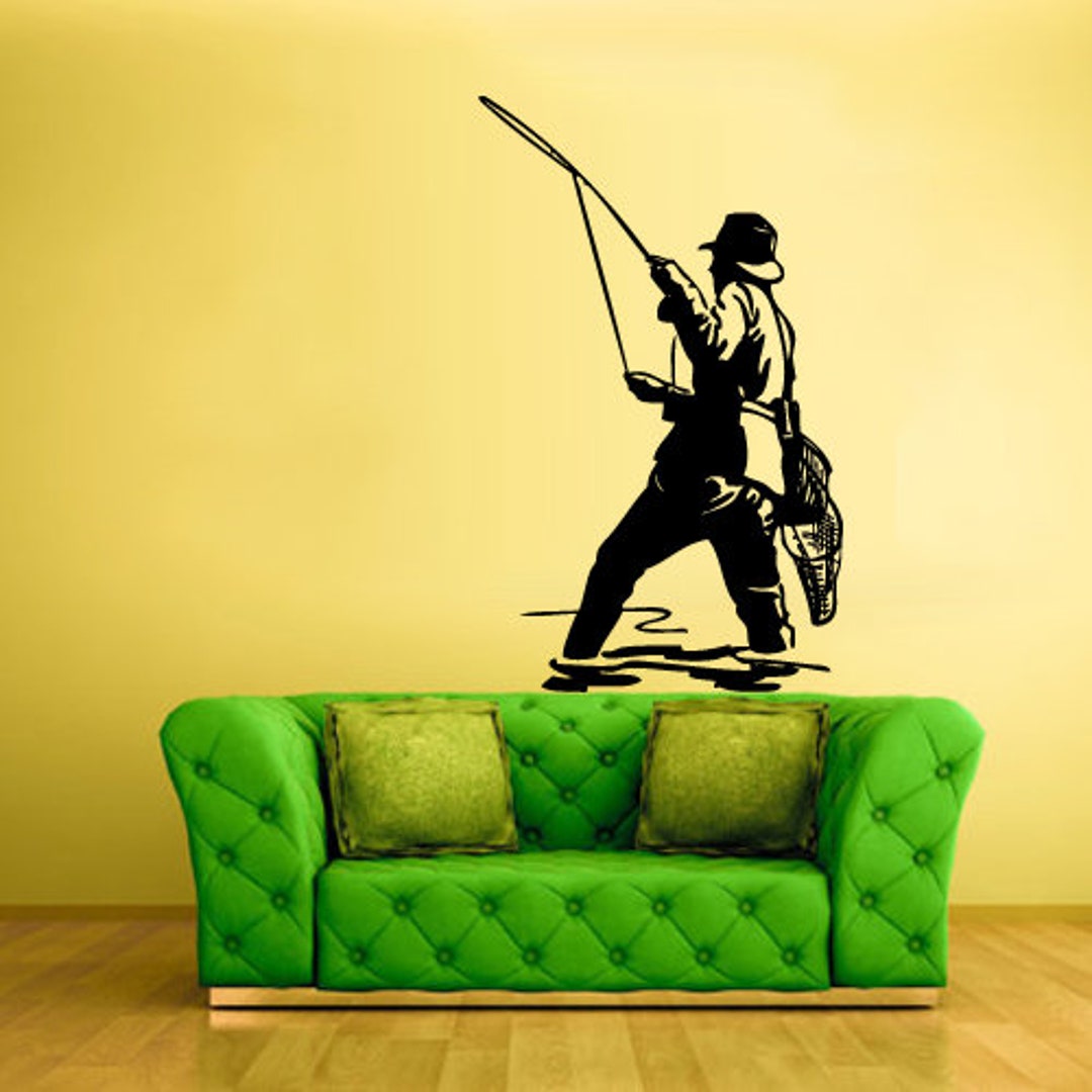 Fishing Wall Decal Fisherman Sticker Z310 - Etsy