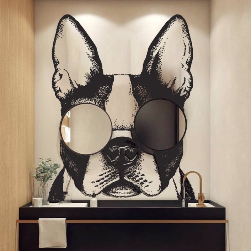Dog Wall Decal With Mirrors - Etsy UK