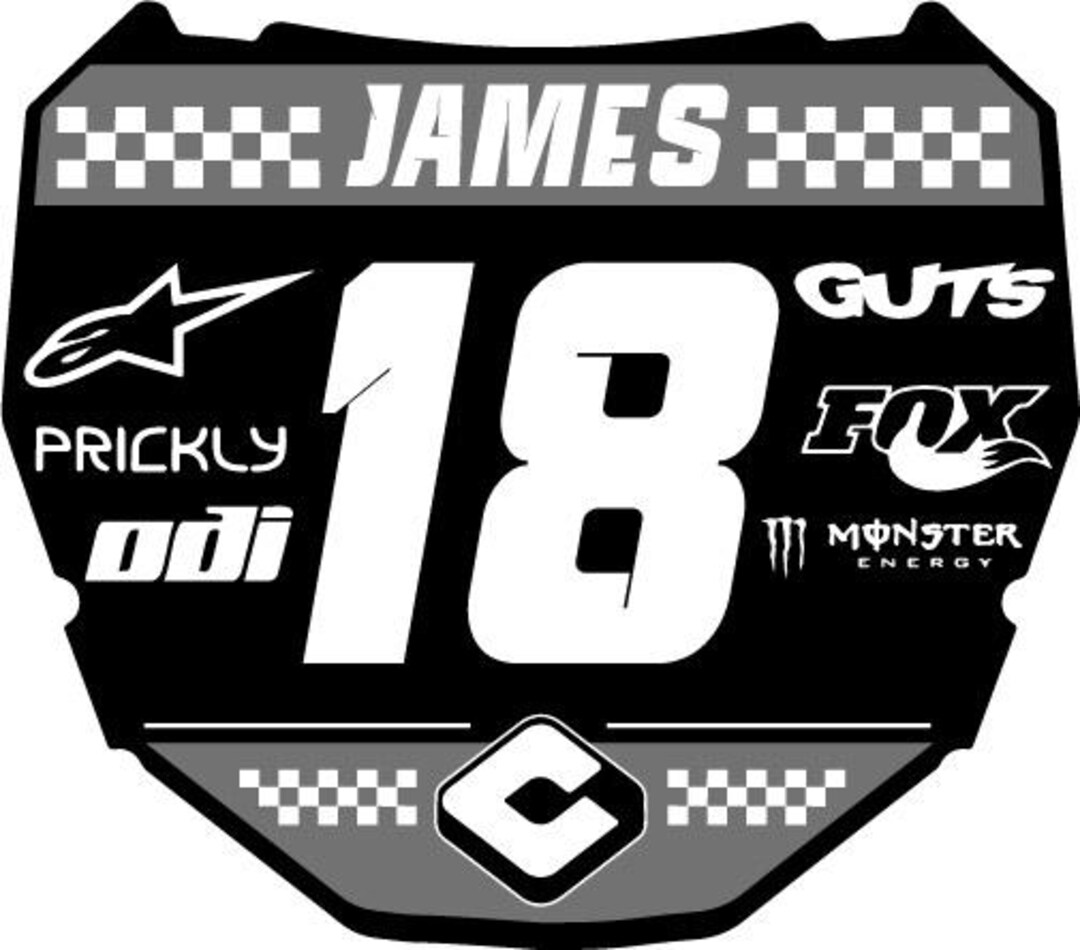 Custom ODI DH Electric Bike Number Plate Decal - Personalized Racing ...