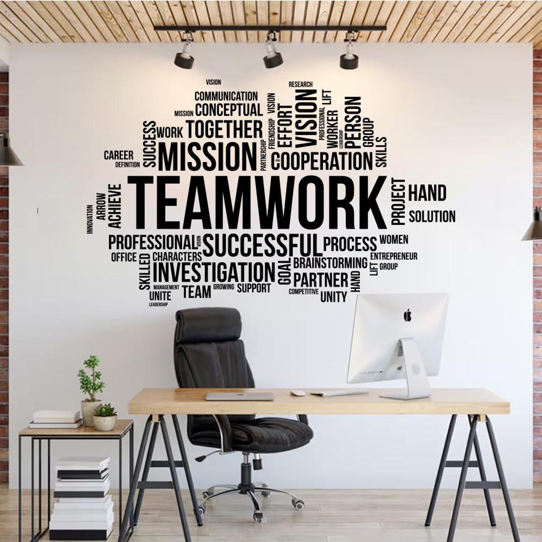 Teamwork Wall Decal Office Teambuilding Motivational Decor Sticker ...