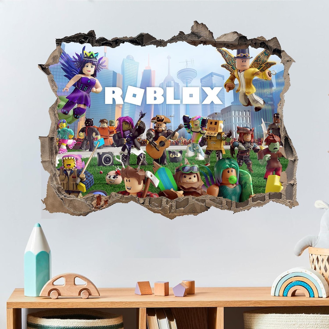 Roblox Wall Decal Gamer Sticker Gift Z3343 - Etsy