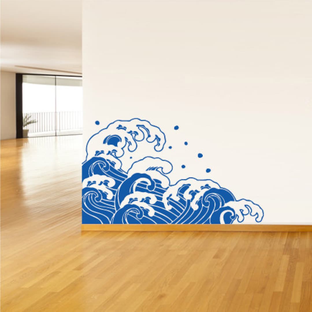 Kanagawa Wave Wall Decal Bathroom Decoration Sticker Z2980 - Etsy