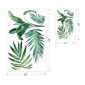 Palm Leaves Wall Decal Greenery Stickers Botanical Tropical Headboard ...