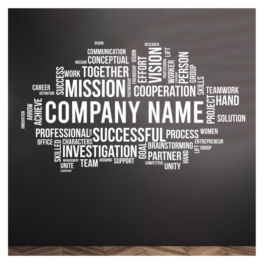 Personalized Company Name Wall Decal Business Decor Office Z3025 - Etsy