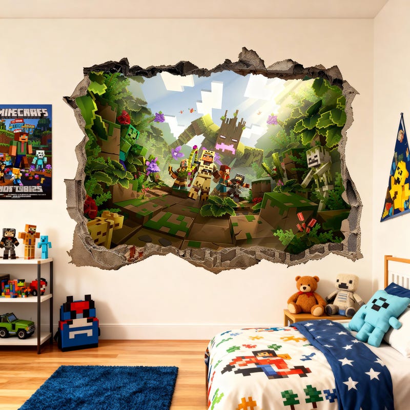 Mincraft Birthday Backdrop - Etsy
