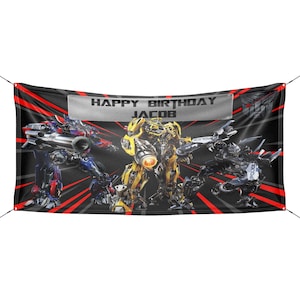 Transformers Birthday Banner Personalized Party Name Backdrop ...