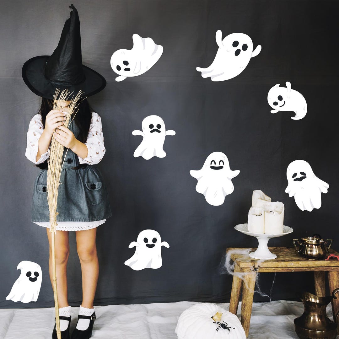 Halloween Flying Ghosts Window Sticker Pack Wall Decals Decoration H2 ...