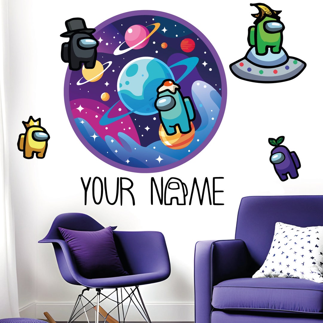 Personalized Among Us Wall Decal: Custom Gamer Name Sticker - Etsy