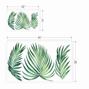 Palm Leaves Headboard Wall Decal Greenery Stickers Botanical Tropical ...