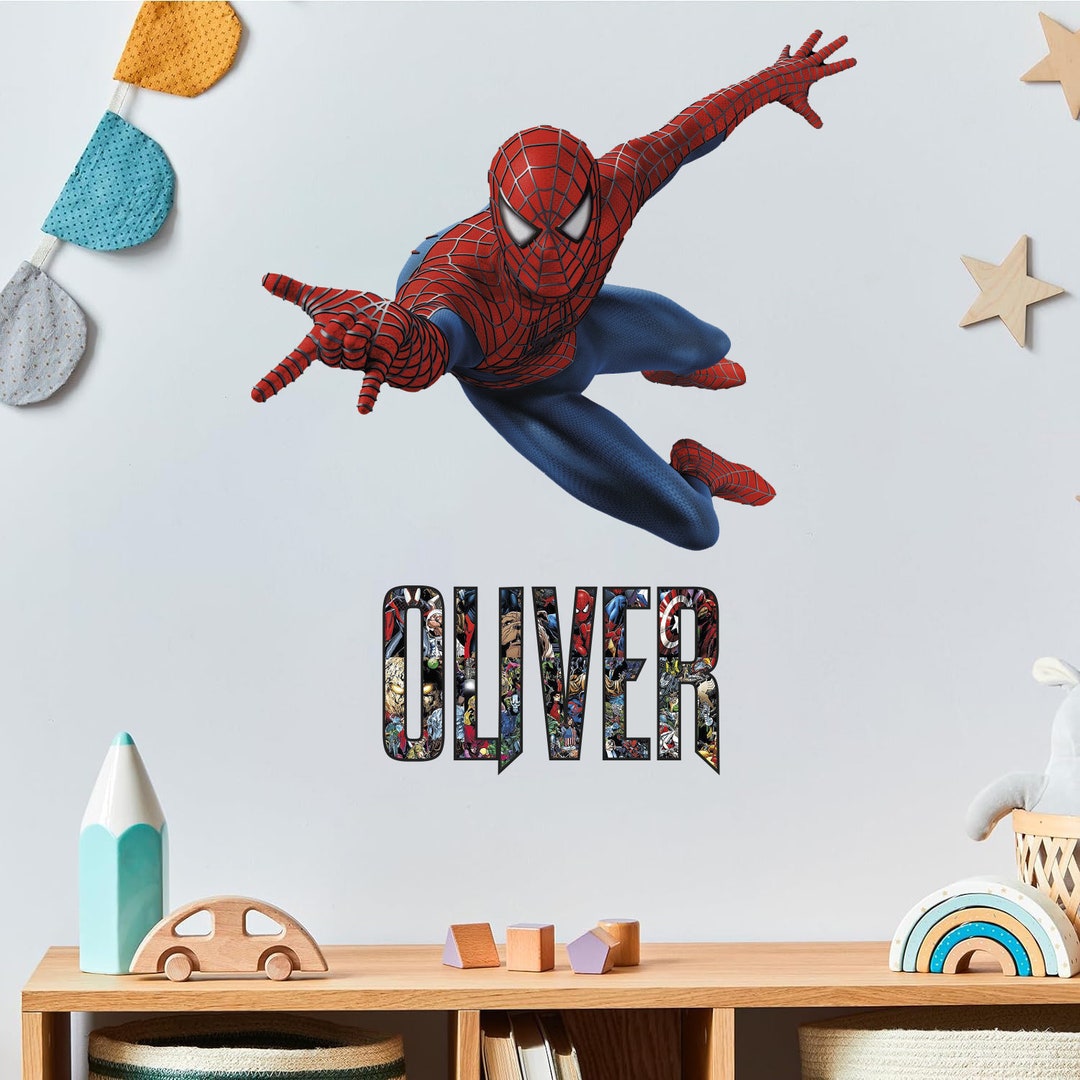 Personalized Spiderman Wall Decal Name Sticker Gift Z3015 - Etsy