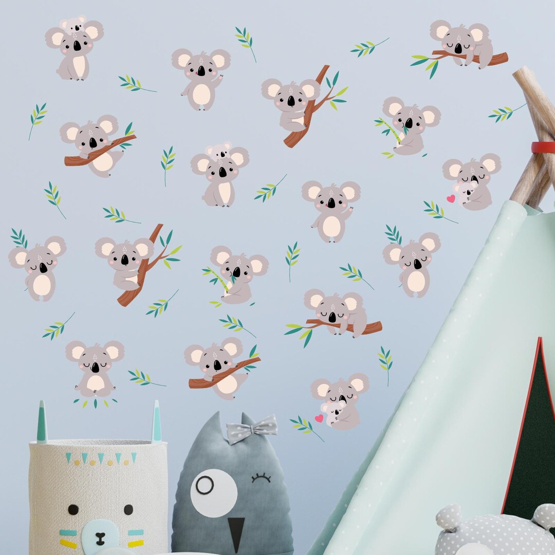 Koalas Wall Decals Set Kids Stickers Ek28 - Etsy