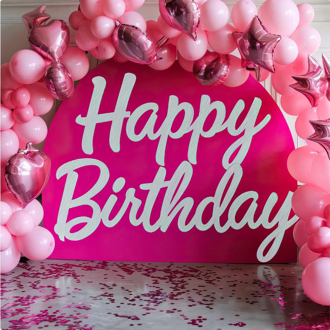Happy Birthday Sign Decal Party Backdrop Chiara Wall Personalized Name ...