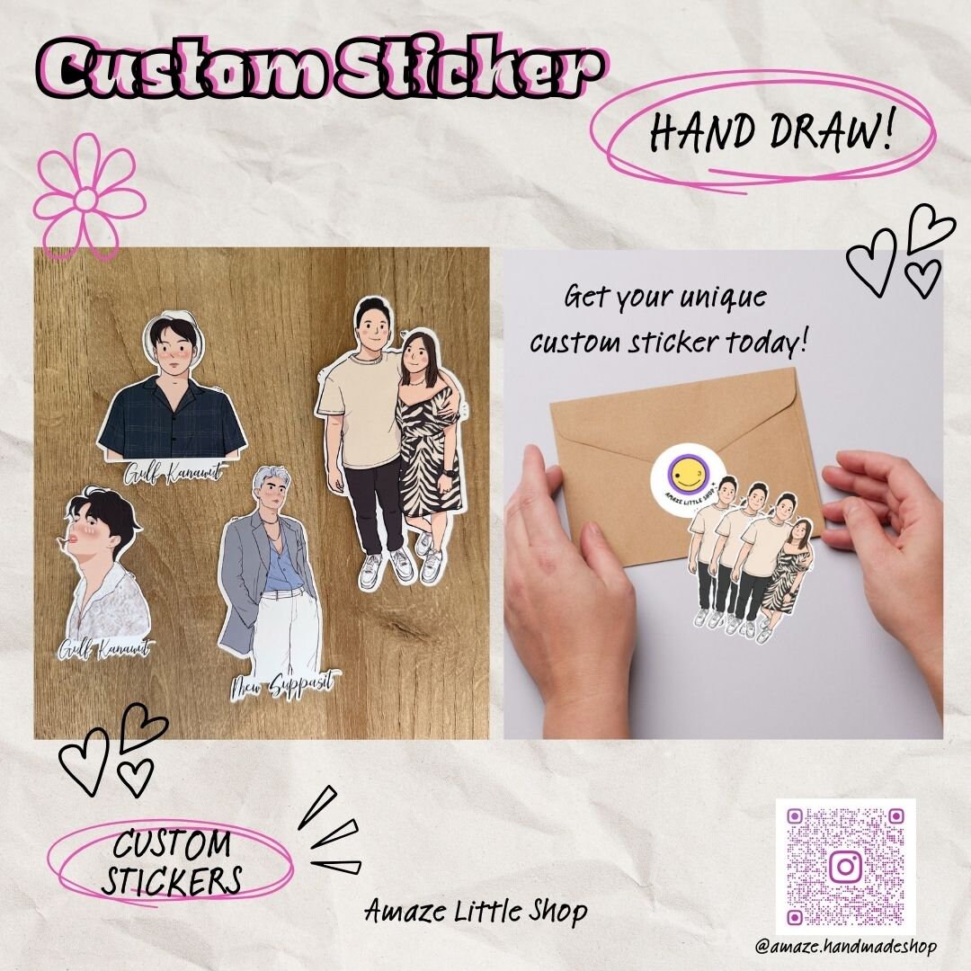 Custom Portrait Stickers, Cute Couple Cartoon Draw, Perfect Gift ...