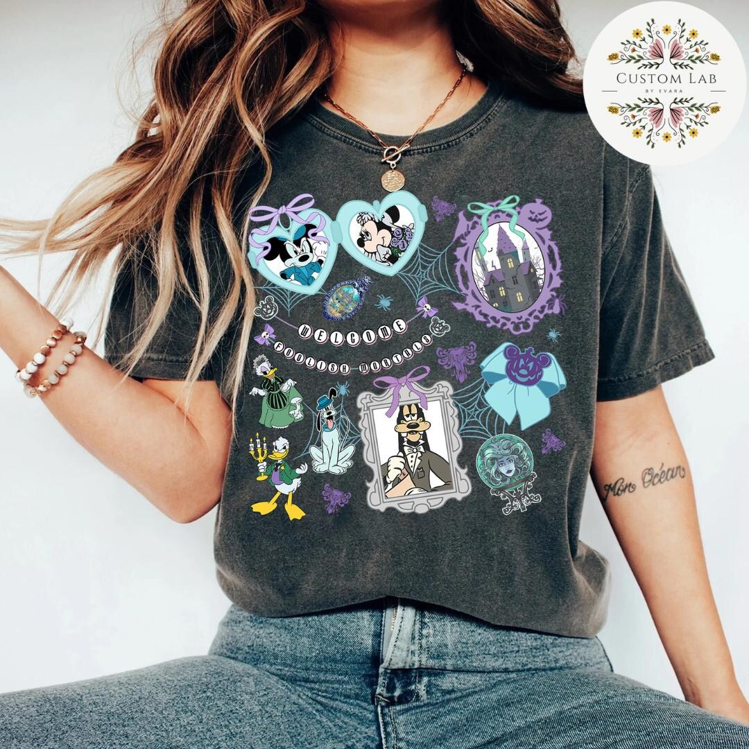 Coquette Bow Mickey and Friends Cosplay Disney Haunted Mansion Shirt ...