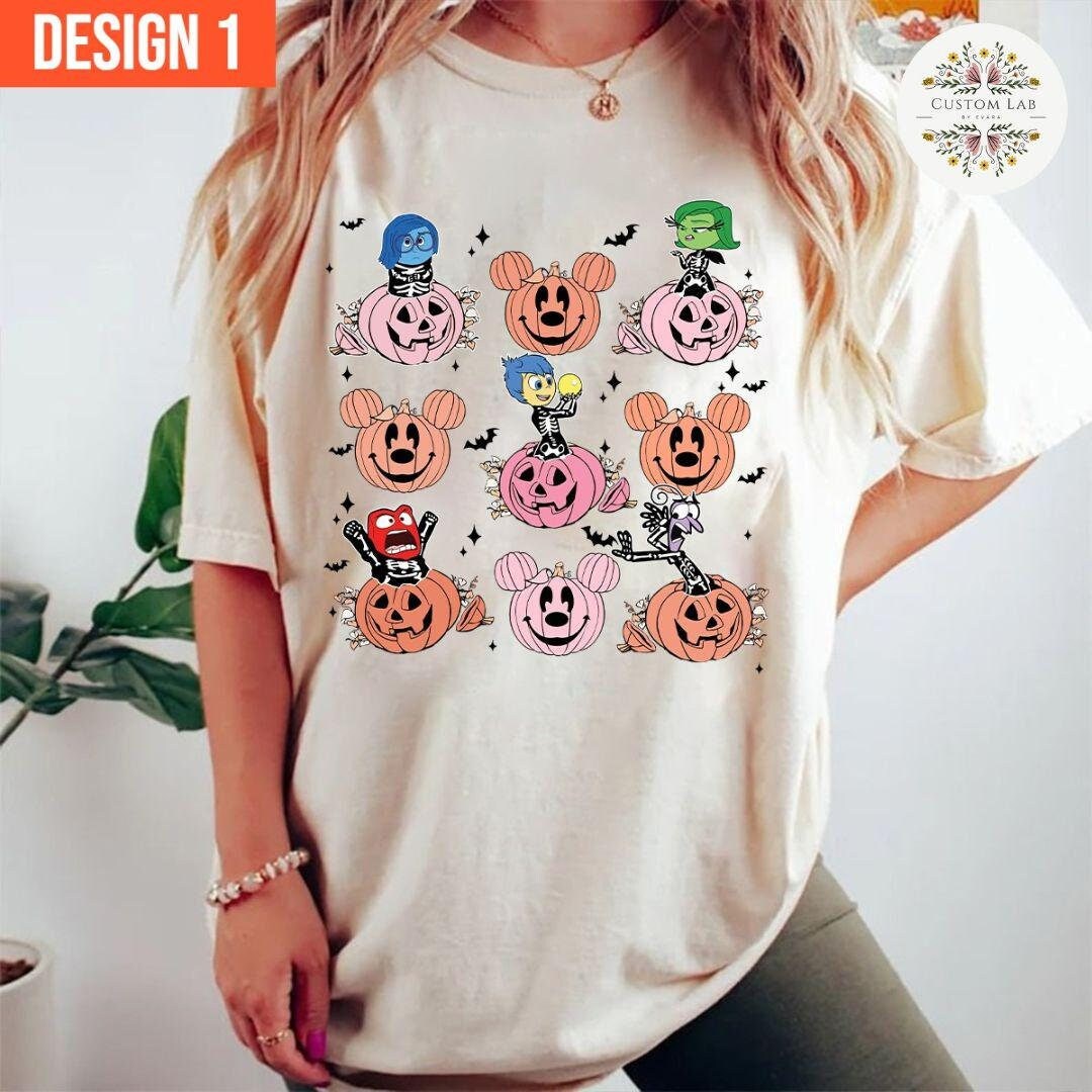 Disney Inside Out Skeleton Pumpkin Halloween Shirt, Inside Out 2 Movie ...