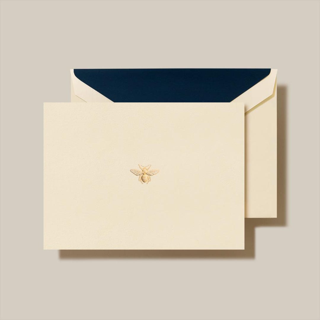 Crane & Co. Engraved Bee Folded Notes - Etsy UK