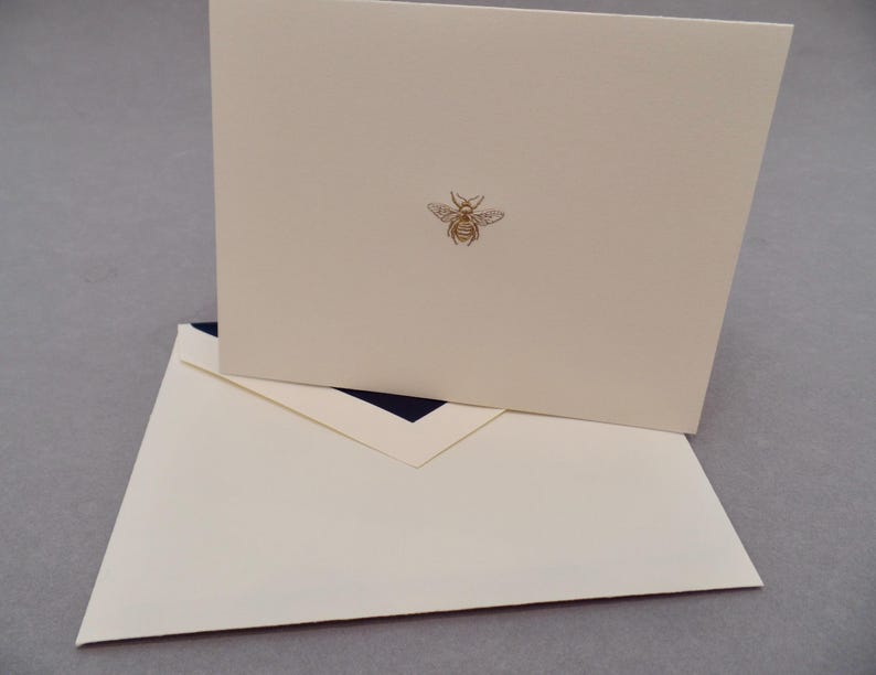 Crane & Co. Engraved Bee Folded Notes - Etsy UK