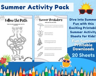 Beach Activity Pack Printable Bundle for Kids - Etsy