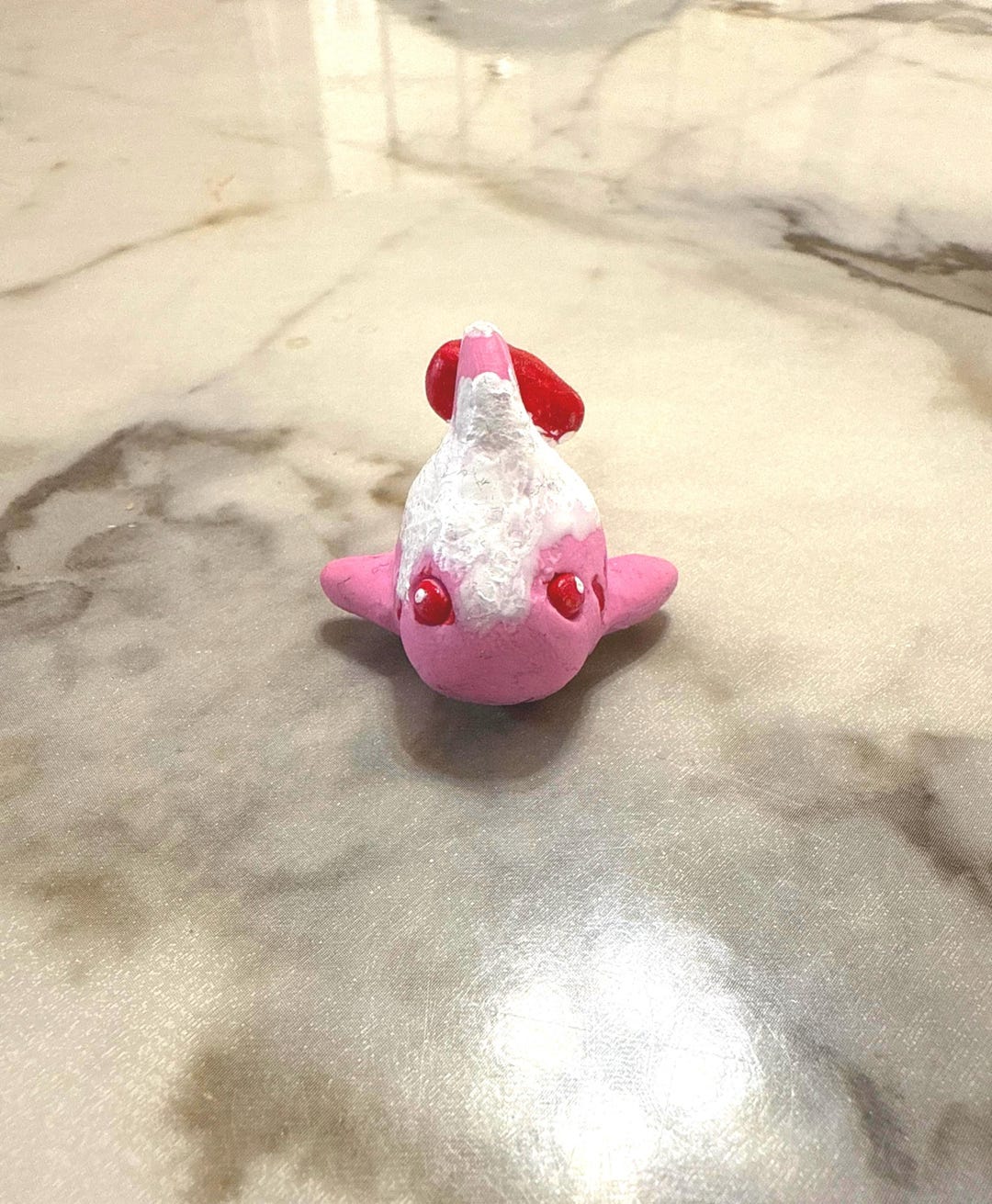 Pink Shiny Small Shark Figurine “strawberry Sharkcake” - Polymer Clay ...