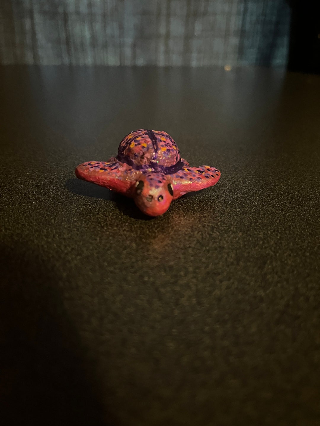 Pink and Purple Speckled Sea Turtle Figurine painter Polymer Clay ...