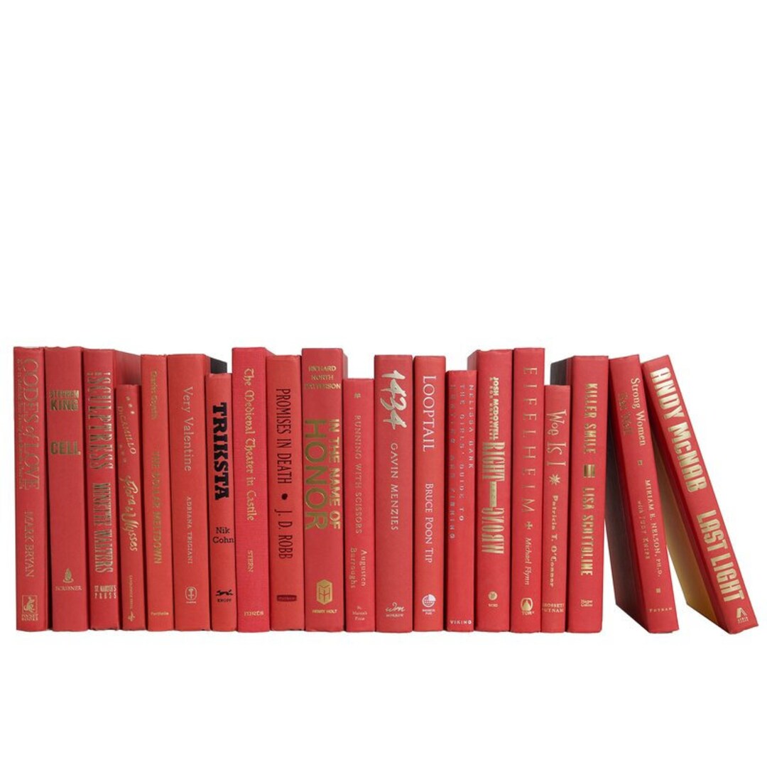 Gala Red Decorative Books Books by the Foot & Color Fast Domestic ...