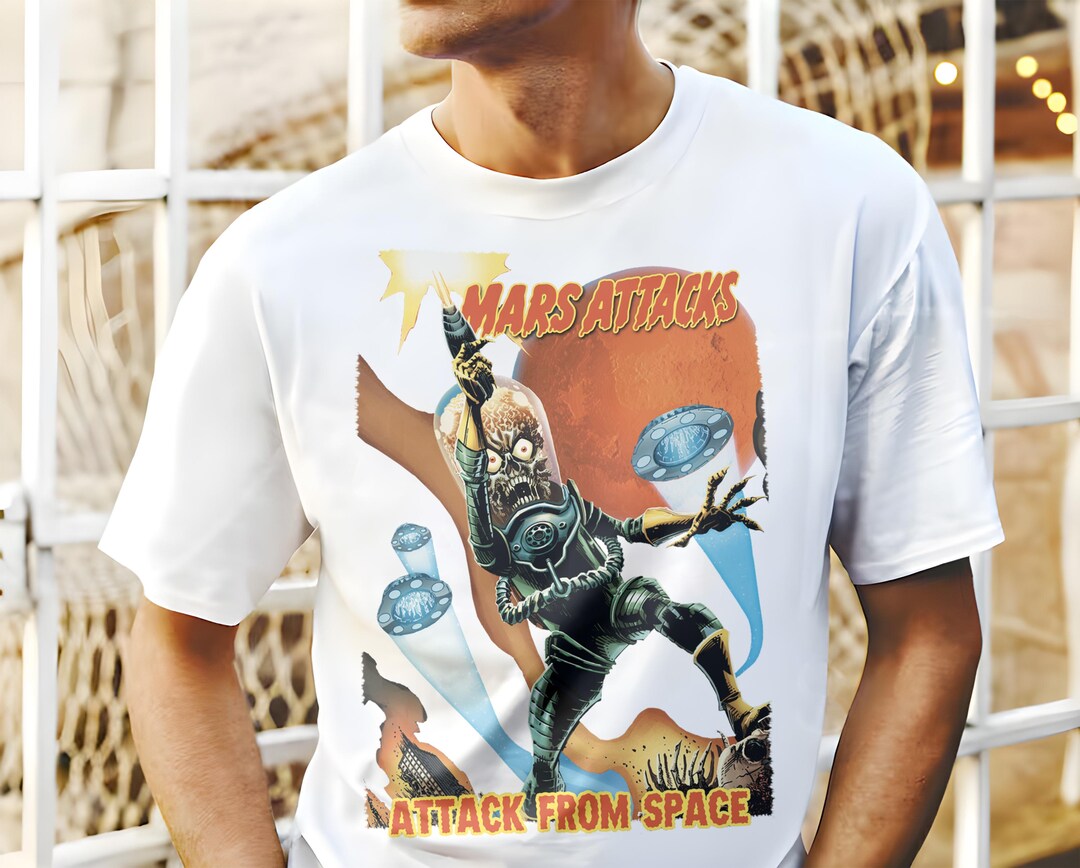 Mars Attacks V15 Vintage Movie Poster Tshirt 8 Colors Unisex Tee Film ...