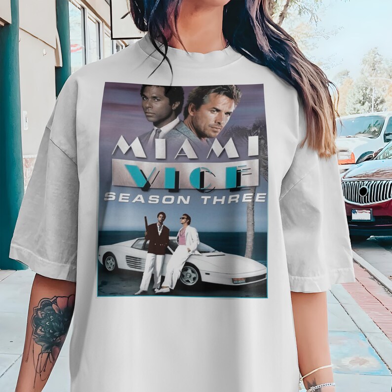 Miami Vice V22 Vintage Movie Poster Tshirt 8 Colors Unisex Tee Film ...