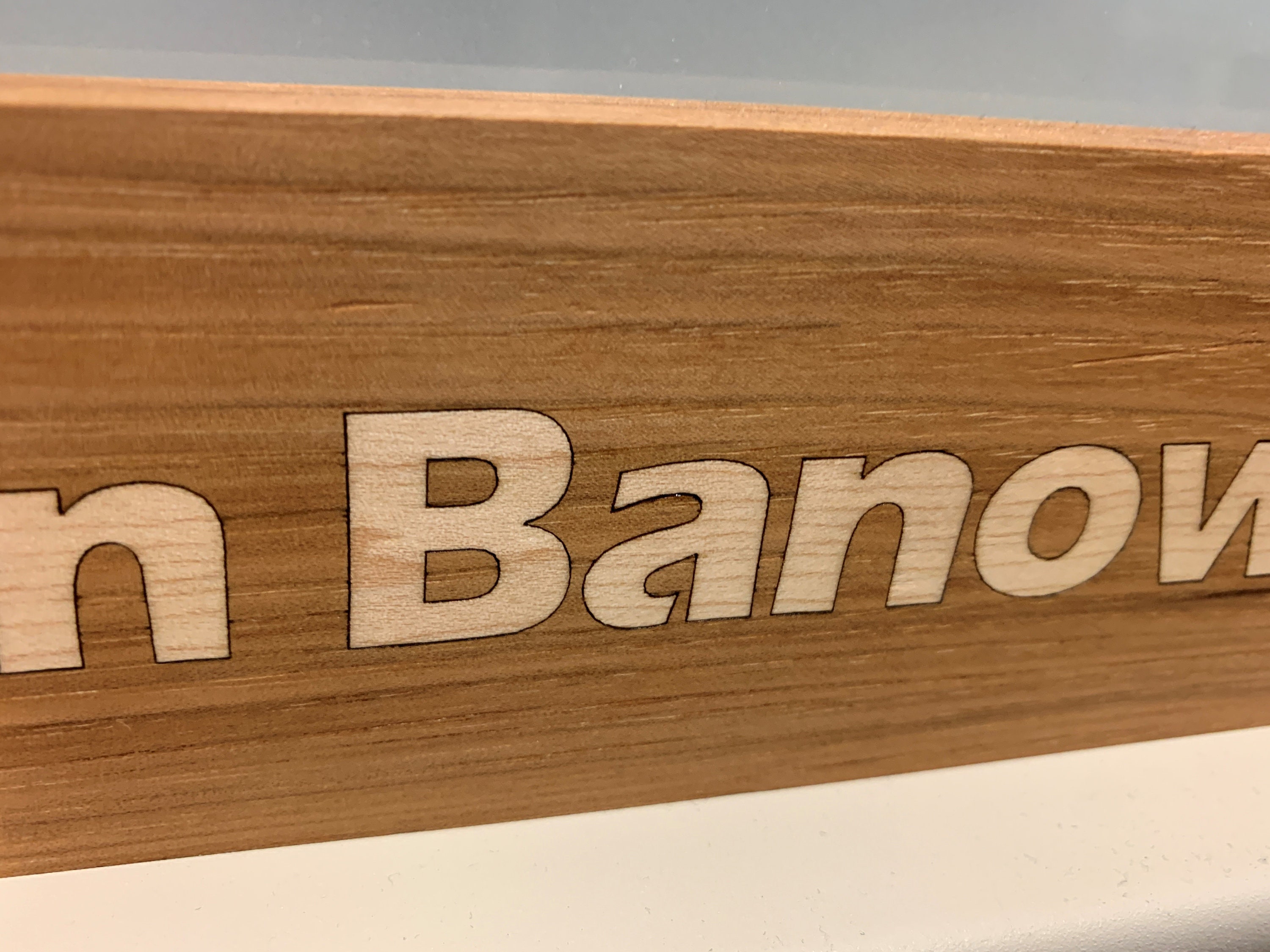 Real Wood Name Plate | Wood Inlay | Solid Maple Inlay | Hickory - Etsy