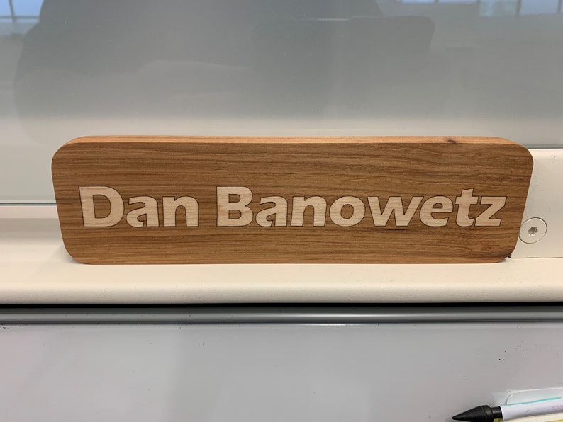Real Wood Name Plate | Wood Inlay | Solid Maple Inlay | Hickory - Etsy
