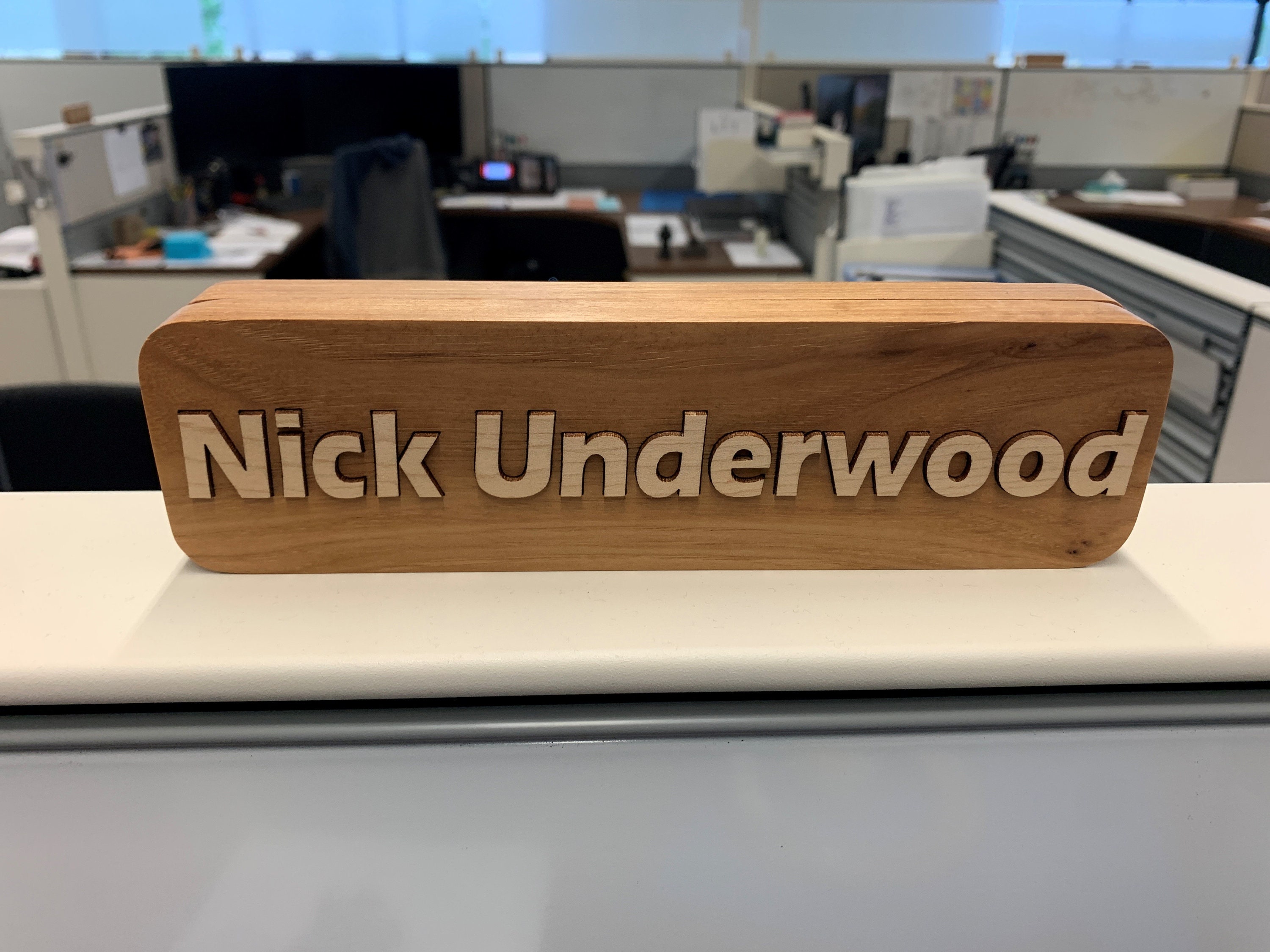 Real Wood Name Plate | Wood Inlay | Solid Maple Inlay | Hickory - Etsy