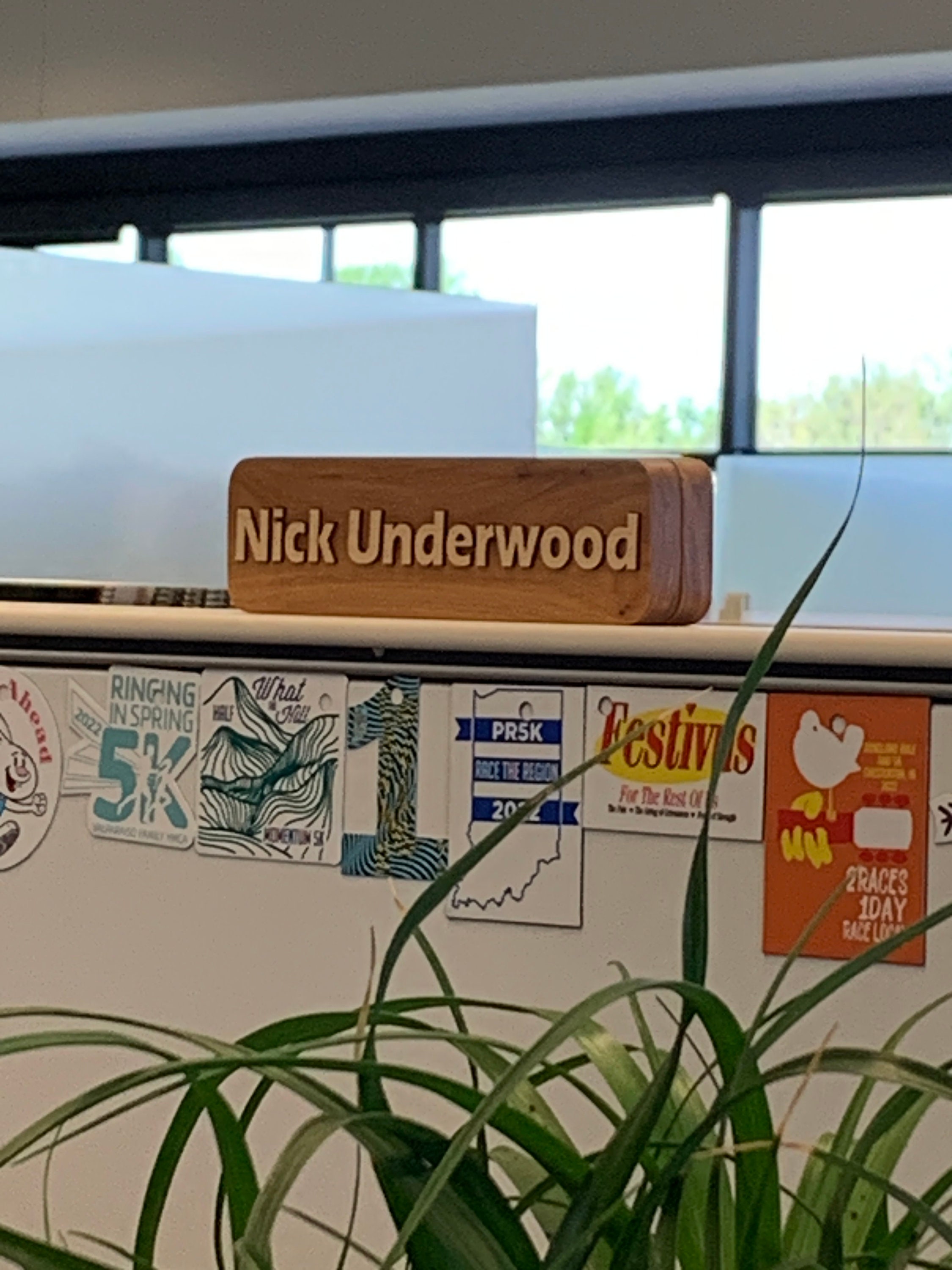 Real Wood Name Plate | Wood Inlay | Solid Maple Inlay | Hickory - Etsy