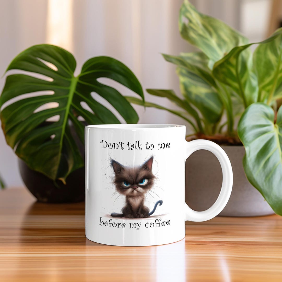 Coffee Mug Grumpy Cat Don't Talk to Me Before My Coffee Ceramic Mug 11 ...