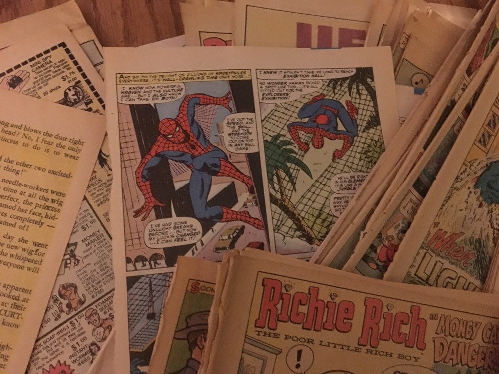 Vintage 70's and 80's Comic Book Pages Random Mix 20 Pages ephemera ...