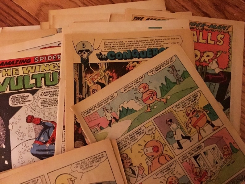 Vintage 70's and 80's Comic Book Pages Random Mix 20 Pages #ephemera # ...