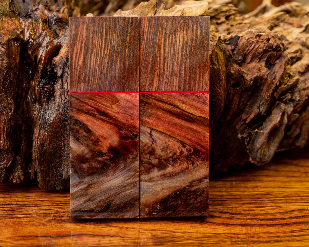 Stabilized Segmented Knife Scales. G10/old Grow Redwood/ Mappa Burl 214 ...
