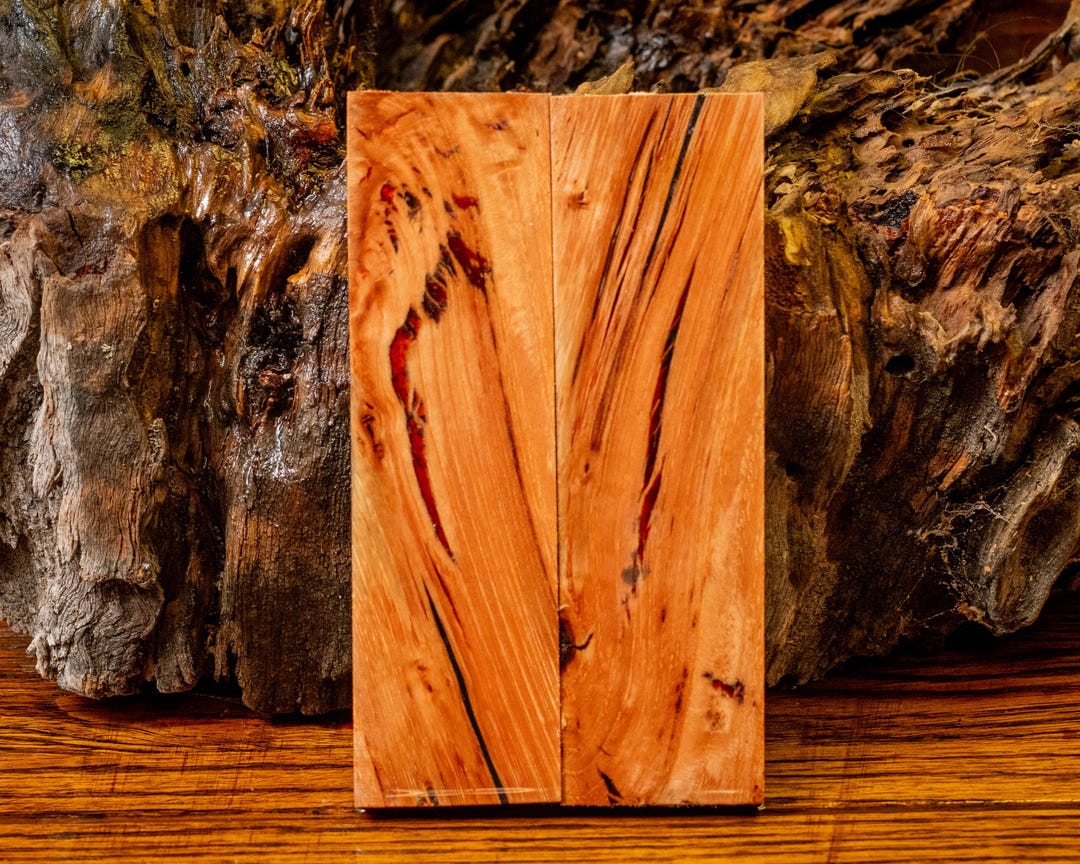 Figured Pecan Knife Scales With Resin Fill. Stabilized, Book Match. P87 ...