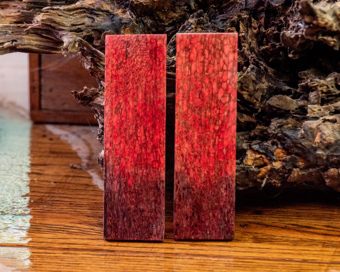 Spalted Guava Bookmatch Knife Scales One of a Kind Multicolor Alumalite ...