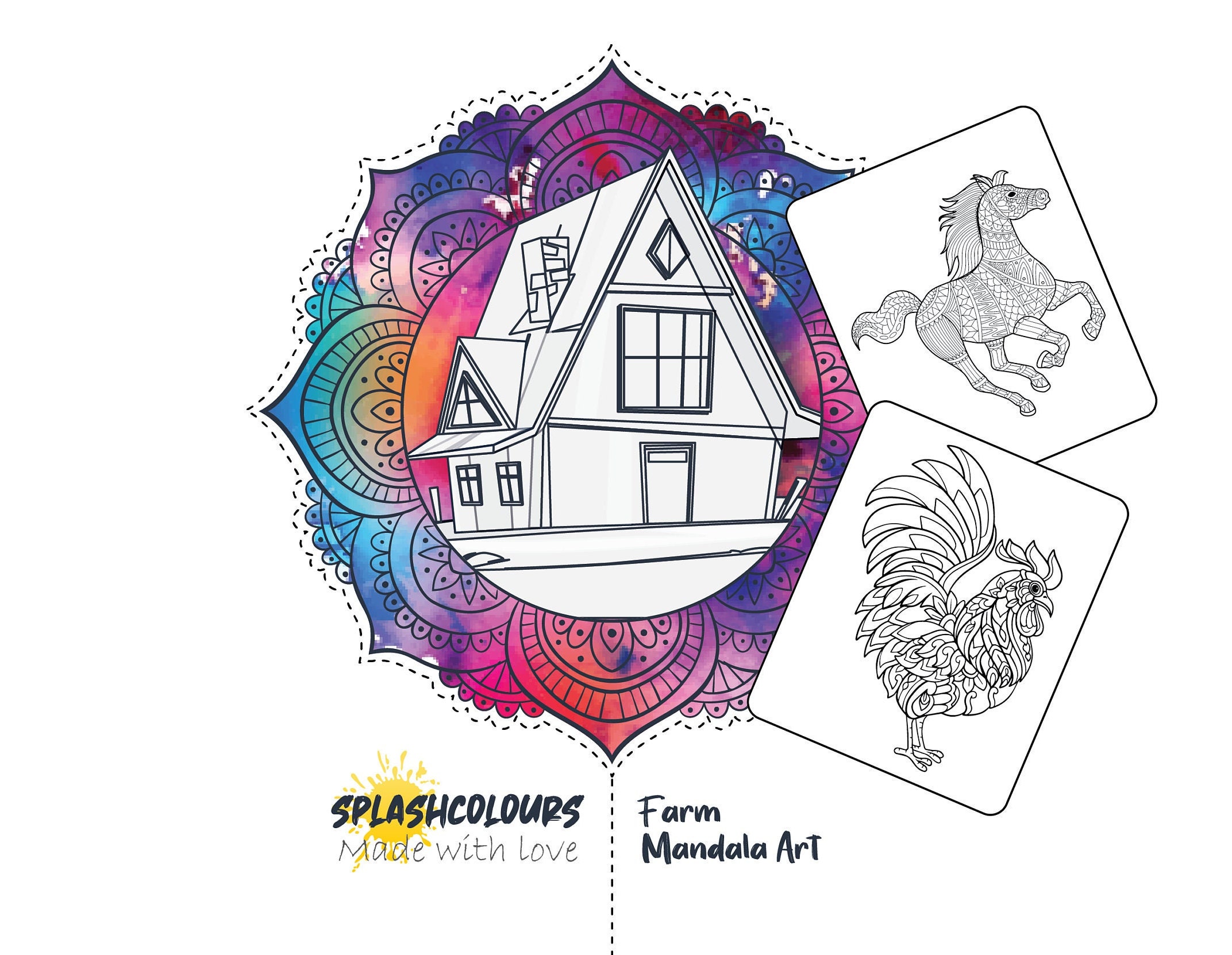 Kids Animal Mandala Printable Colouring Book - Etsy