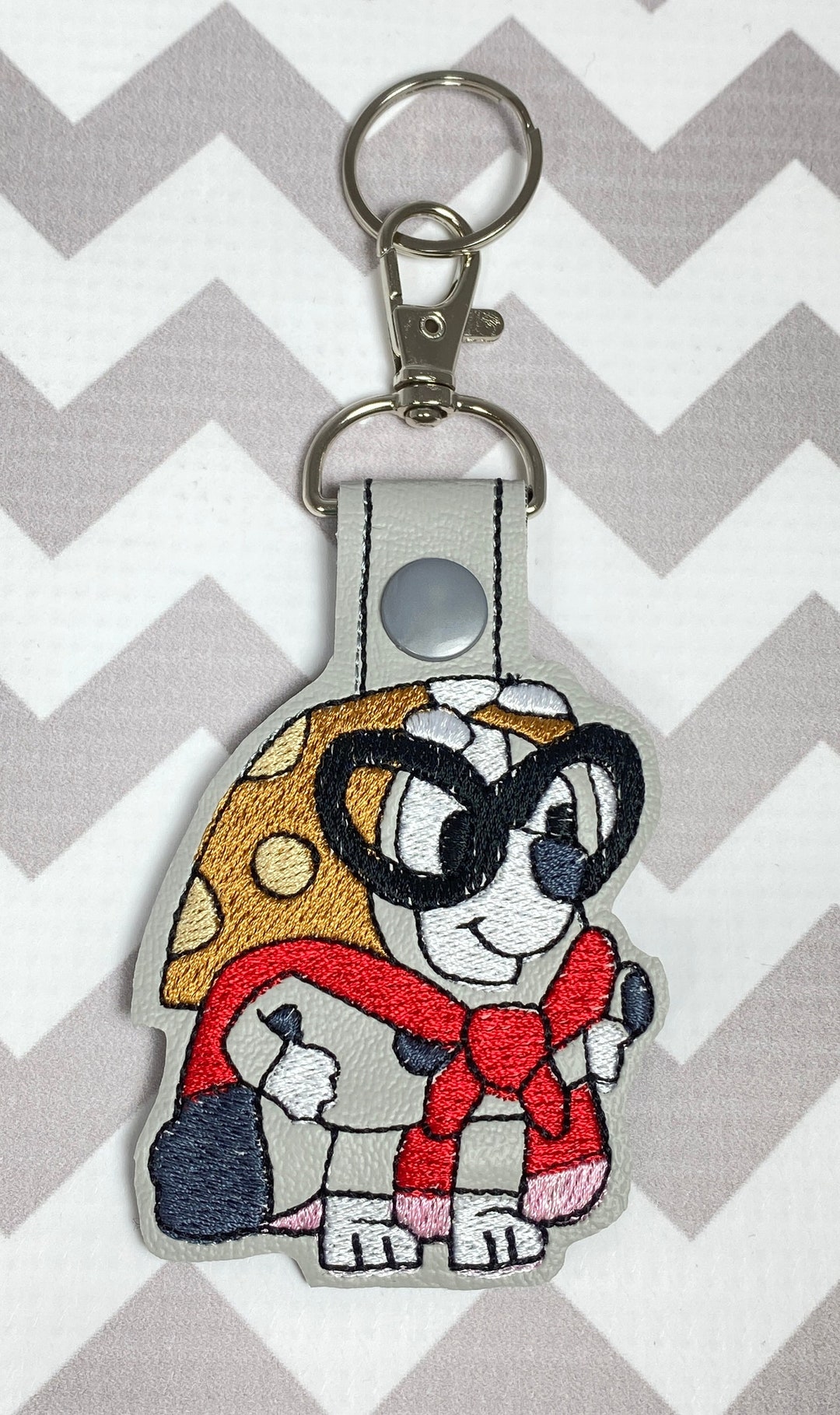 Grouchy Granny Muffin Bluey Themed Key Holder Key Fob Bag Tag Bluey Fan ...