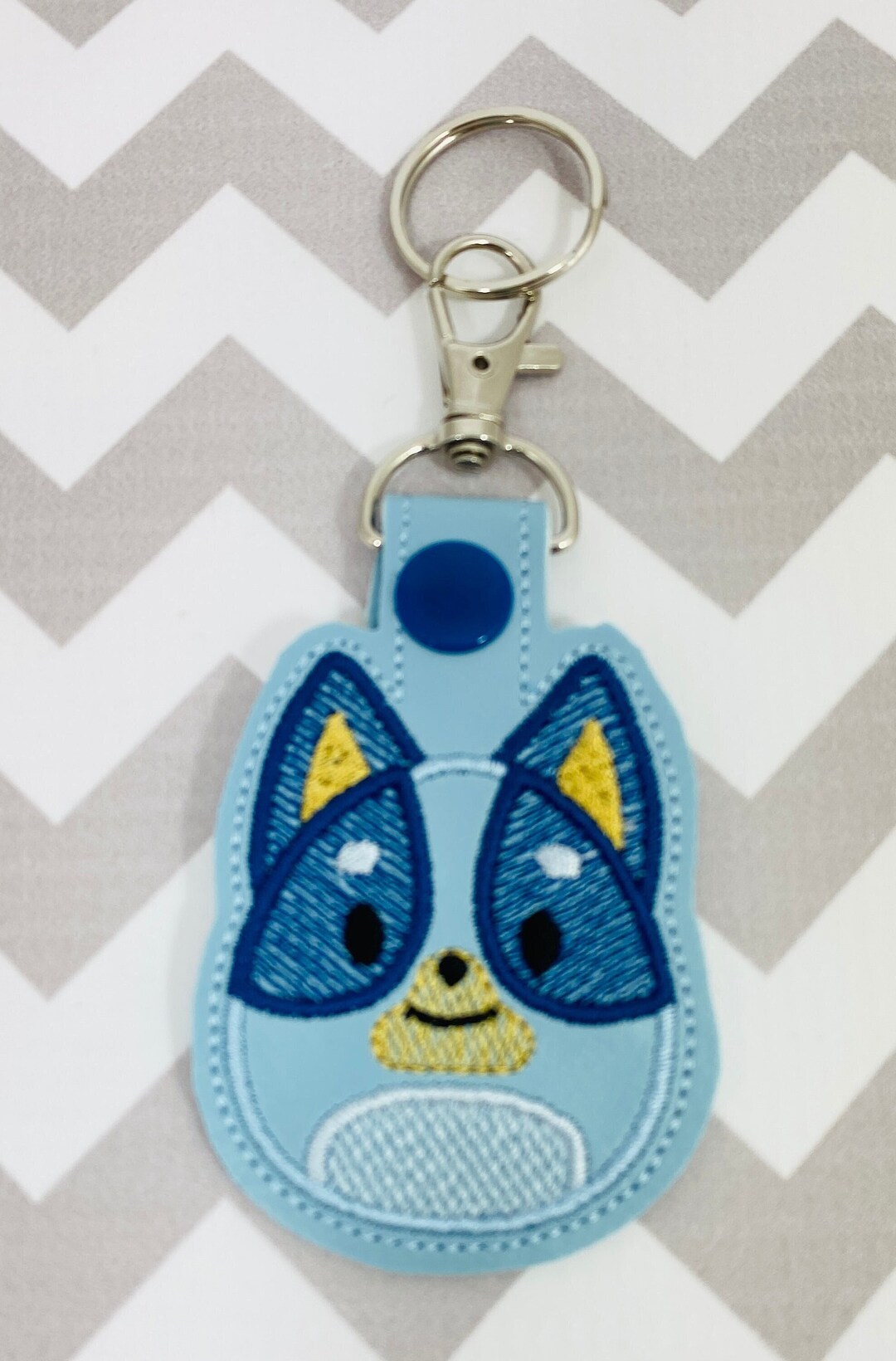 Bluey Stuffie Themed Key Holder Keychain Key Fob Bag Tag Blue Aussie ...