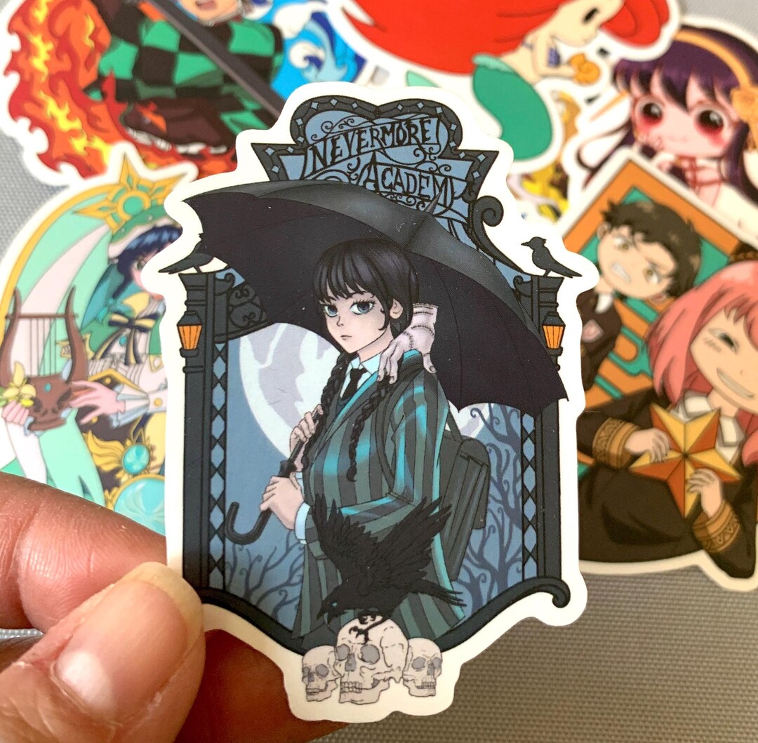 Wednesday Addams Sticker - Nevermore Addams Family Stationery ...