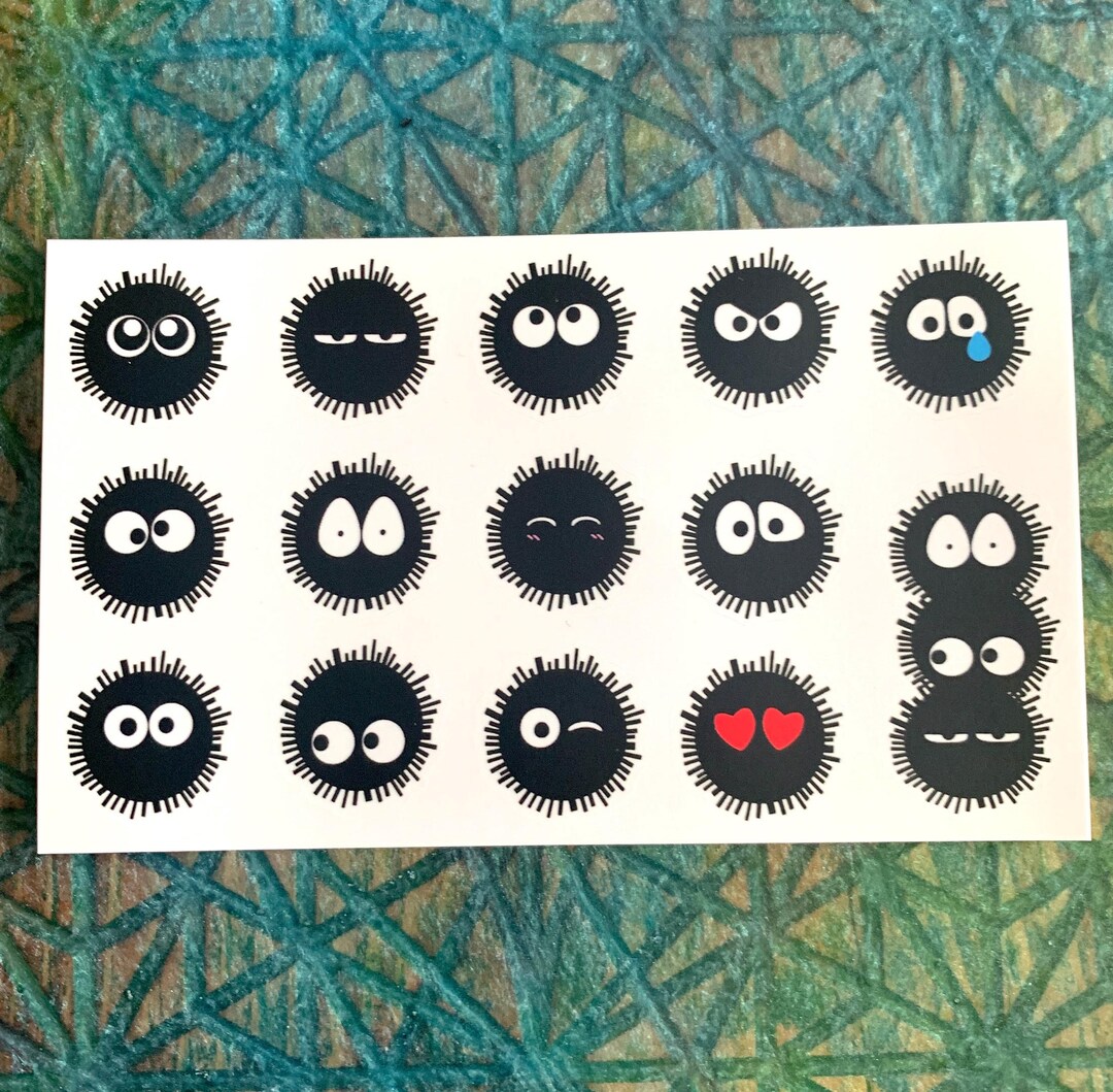 Soot Sprite Sticker Sheet - Soot Sprite Emoji Smoji, Totoro Spirited ...